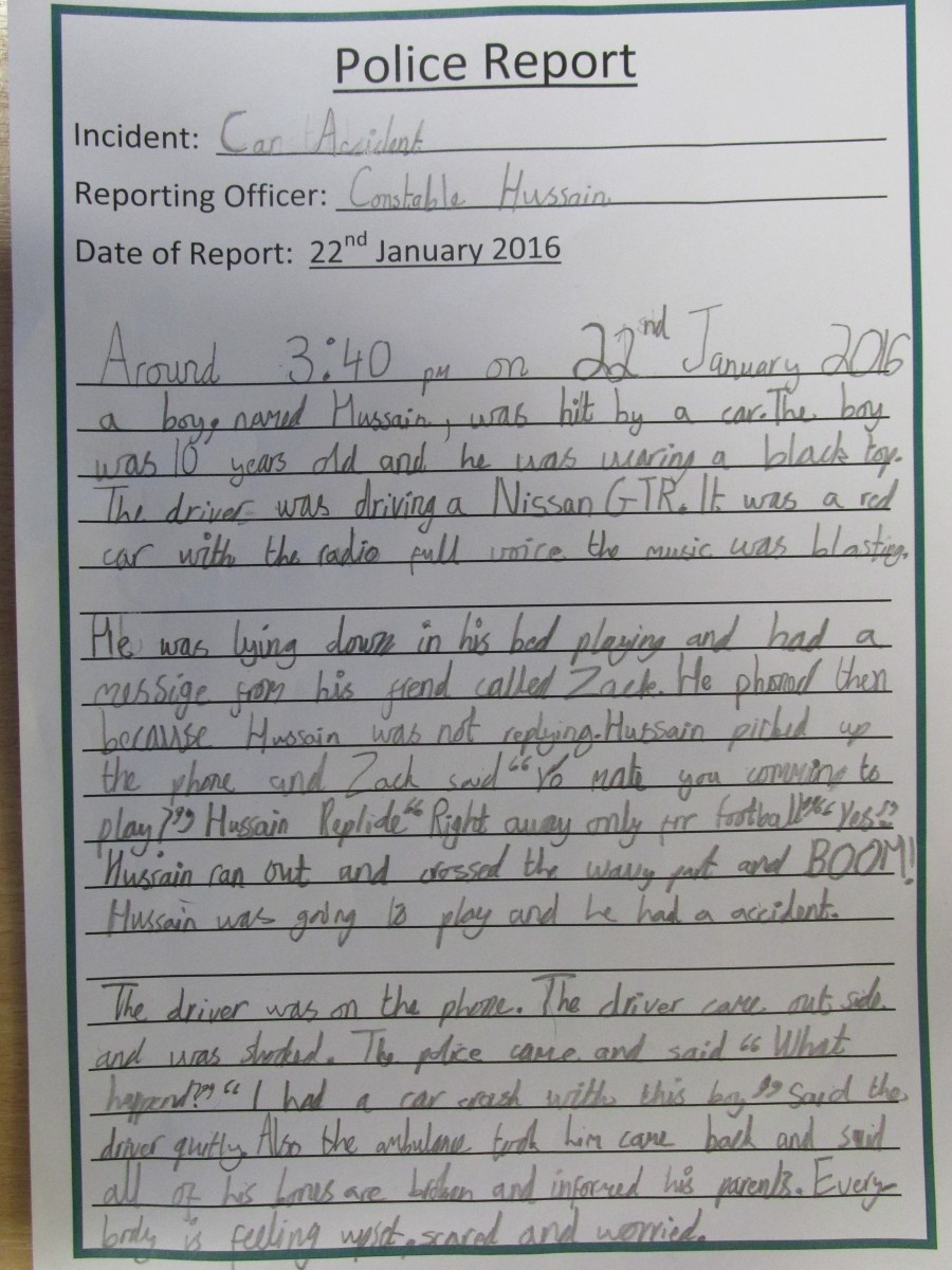 Write A Police Report Ks2